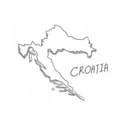 Hand Drawn Croatia Outline Map Sticker