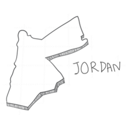 Hand Drawn Doodle Jordan Map Sticker