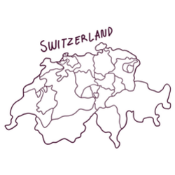 Hand Drawn Doodle Map Of Switzerland Sticker