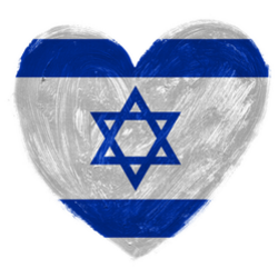 Hand Drawn Heart With Flag Of Israel Sticker