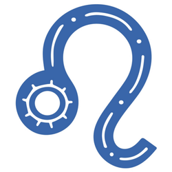 Hand Drawn Leo Zodiac Blue Symbol Sticker