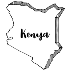 Hand Drawn Sketch Kenya Map Sticker