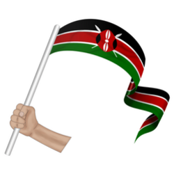 Hand Holding Flag Of Kenya Sticker