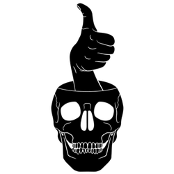 Hand In Thumb Up Skull Sticker