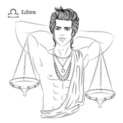 Handsome Libra Man Illustration Sticker