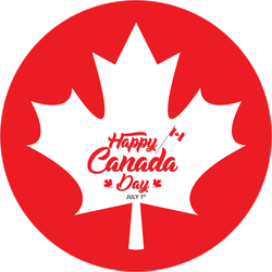 Happy Canada Day Circle Sticker