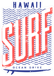 Hawaii Surf Sticker
