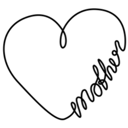 Heart Shape Mother Lettering Sticker