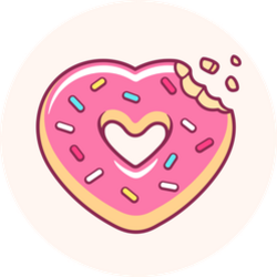 Heart Shaped Donut With Missing Bite Sticker