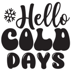 Hello Cold Days Winter Lettering Sticker