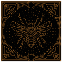 Honey Bee Gold Art Deco Frame Sticker