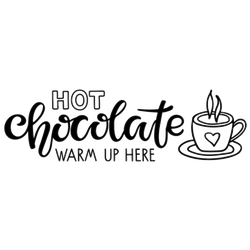 Hot Chocolate Warm Up Here Lettering Sticker