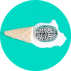 Human Brain Placed In Puddle Of Melted Ice Cream Sticker