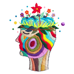 Human Flower Head Grow Bloom Blossom Brain Sticker