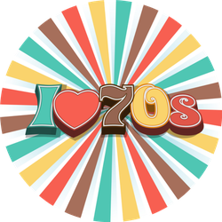 I Love 1970s Vintage Colorful Sticker