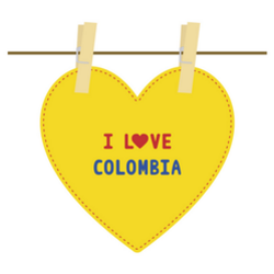 I Love Colombia Heart Letter Sticker
