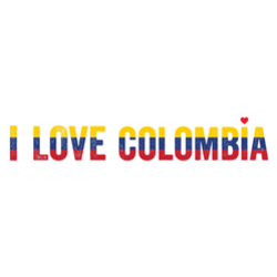 I Love Colombia Lettering Sticker