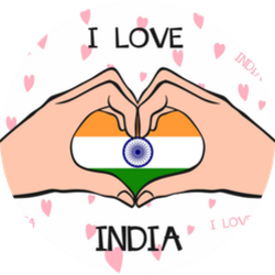 I Love India Heart Hand Gesture Sticker
