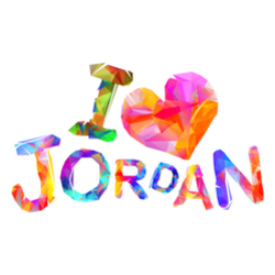 I Love Jordan Colorful Lettering Sticker