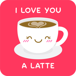 I Love You A Latte Sticker