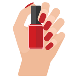Illustrated Manicure, Red Nail Polish Sticker