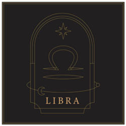Illustration Libra Logo On Black Sticker