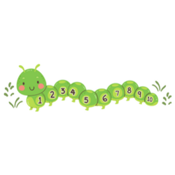 Illustration Of A Cute Number Caterpillar Sticker