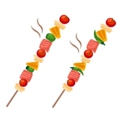 Illustration Of Barbecue Sticks Sticker