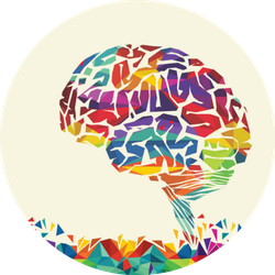 illustration Of Colourful Brain Splash Sticker