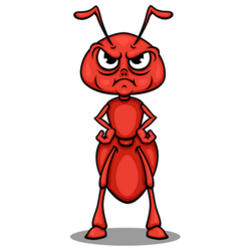 Illustration Of Cute Angry Ant Sticker