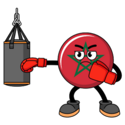 Illustration Of Morocco Flag Boxer Sticker