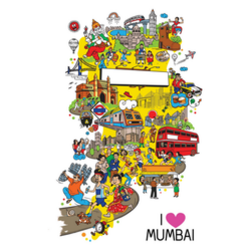 Illustration Of Mumbai Culture, I Heart Mumbai India Sticker