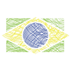 Illustration Of Stylized Brazil Flag Sticker