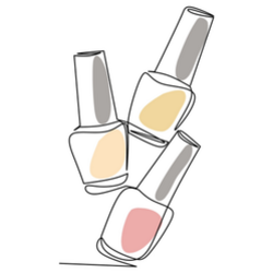 Illustration Of Three Abstract Nail Polish Bottles Sticker