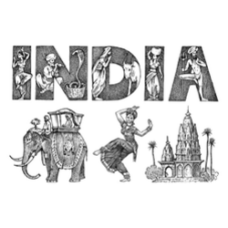 India Lettering And Decorative Cultural Elements Sticker