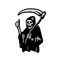 Ink Drawn A Thumb Up Ghost Death Sticker