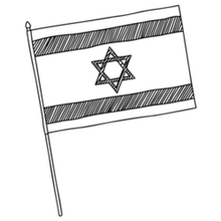 Israel Flag Outline Illustration Sticker