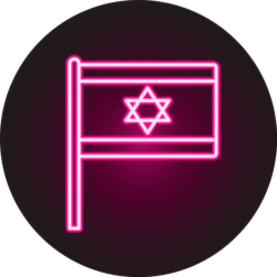 Israel Flag Pink Neon Sticker