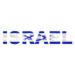 "Israel" Lettering In Israeli Flag Sticker