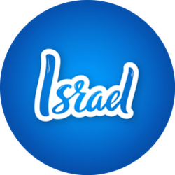 Israel Lettering On Blue Sticker