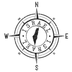 Israel Stamp Map Compass Sticker