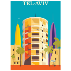 Israel Tel-Aviv City Poster Sticker