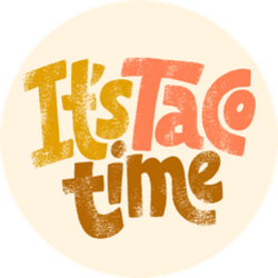 It Is Taco Time Lettering Slogan Sticker