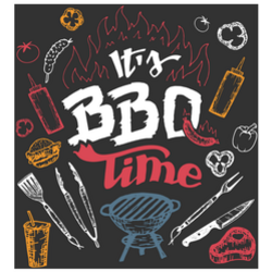 It's Barbecue Time Sketch Lettering Sticker