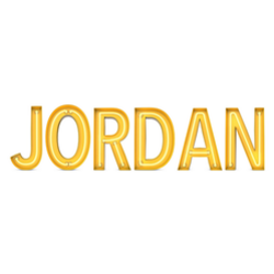 Jordan Country Name In Yellow Neon Sticker