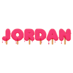 Jordan Country Name Melting Ice Cream Sticker