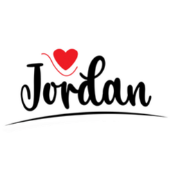 Jordan Lettering Heart Sticker