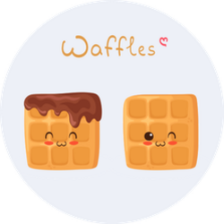Kawaii Cartoon Waffles Characters Sticker
