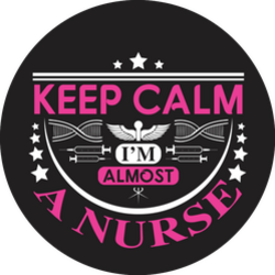 Keep Calm I'm Almost A Nurse Typographic Sticker
