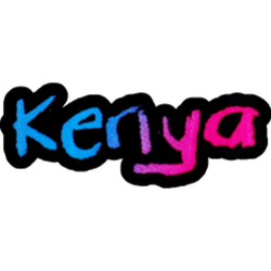Kenya Gradient Lettering On Black Sticker